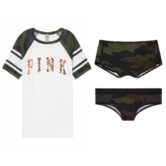 PINK Victoria's Secret | Tops | Pink Bling Perfect Ringer Crew Tee 2 ...